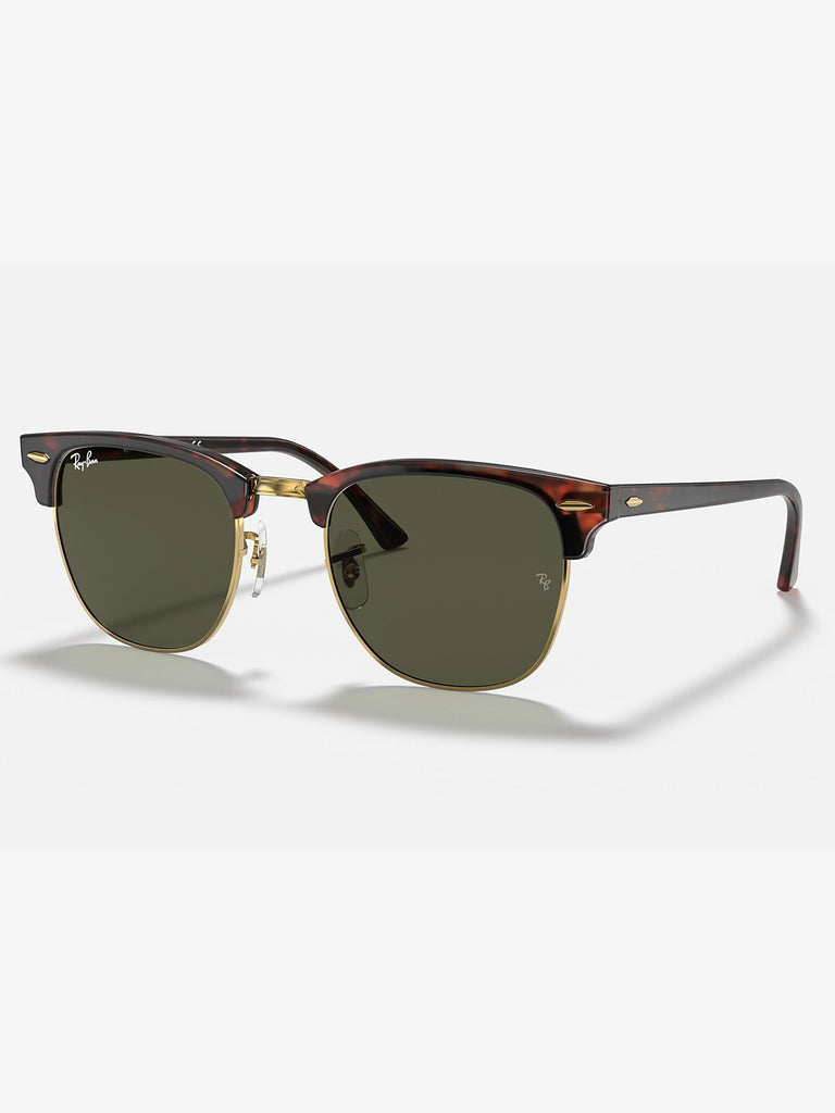 Ray-Ban Clubmaster Tortoise On Gold/G-15 Green Sunglasses | EMPIRE