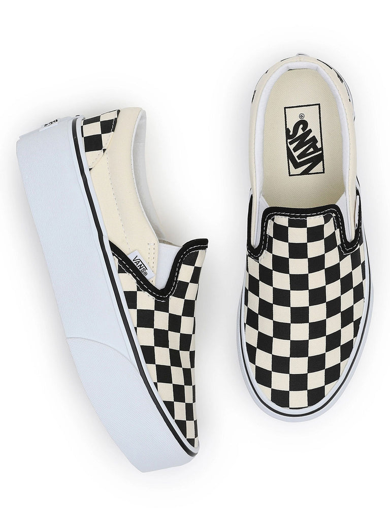Vans Classic Slip-On Stackform Checkerboard Black/White Shoes | EMPIRE