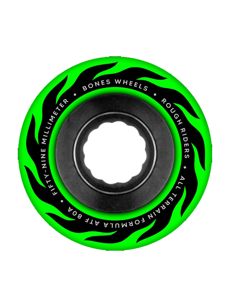 Bones Atf Rough Riders Eternal Flame Green Skateboard Wheels | EMPIRE