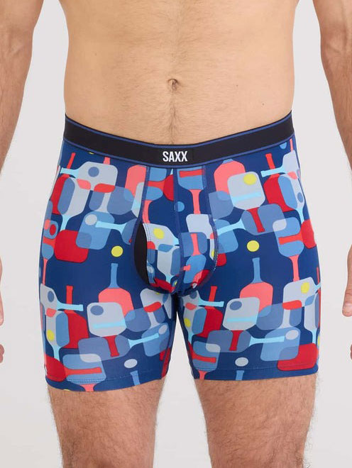 Saxx Daytripper Comfort Stretch Pickle Paddle Navy Down Boxer | EMPIRE
