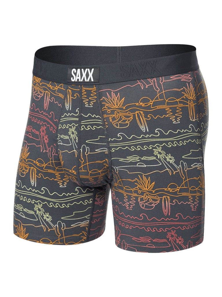 Saxx Ultra Super Soft Summer Roadtrip Ebony Boxer | EMPIRE