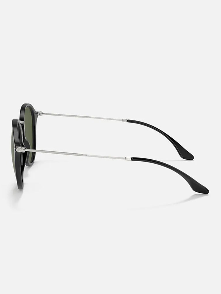Ray-Ban Round Fleck Black/G-15 Green Sunglasses | EMPIRE
