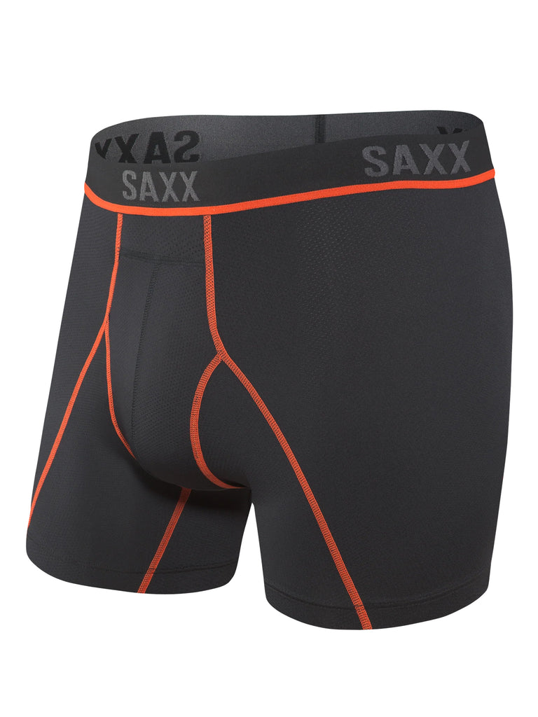 Saxx Kinetic Light-Compression Mesh Black/Vermillon Boxer | EMPIRE